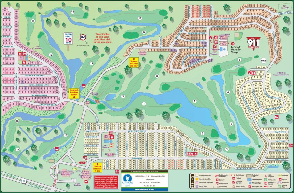 Resort Map - Clerbrook Golf and RV Resort